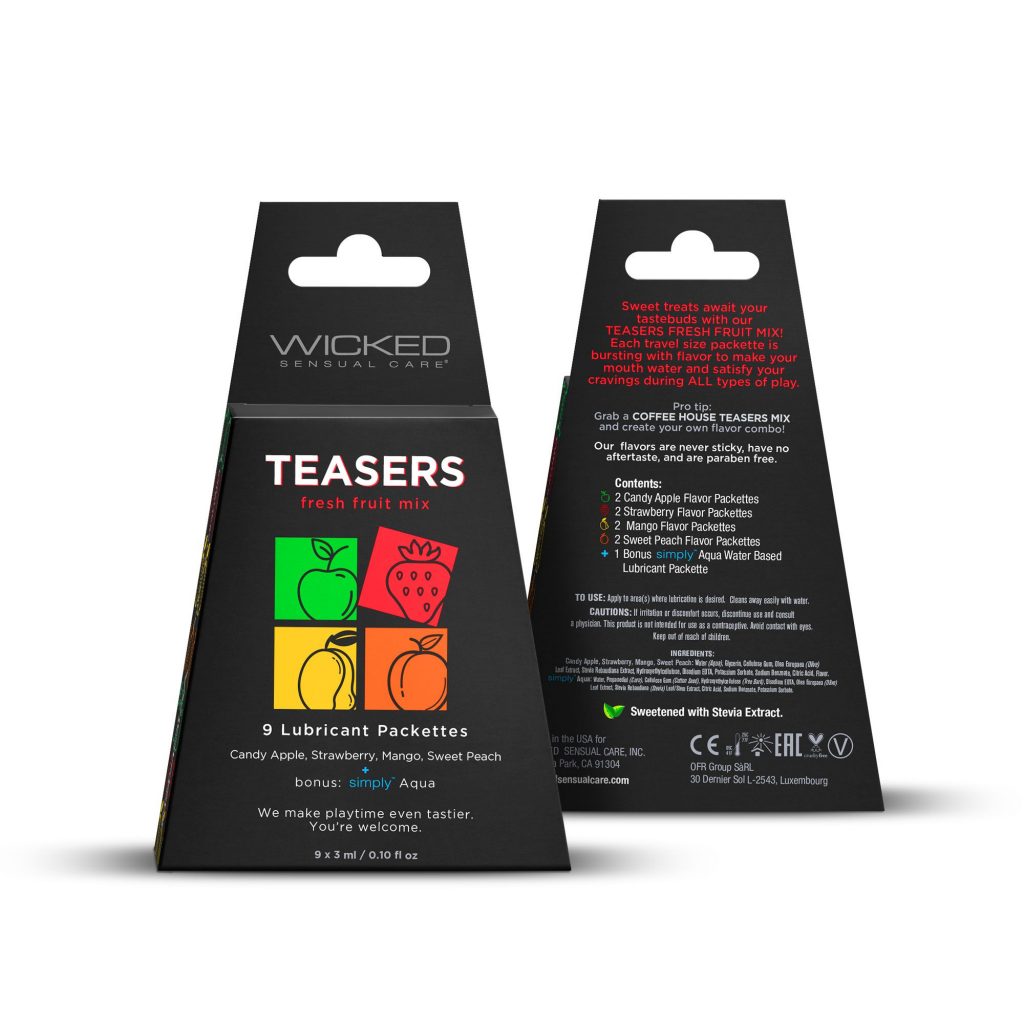 Teasers Fresh Fruit Flavored Lube Packets | Wicked Sensual Care