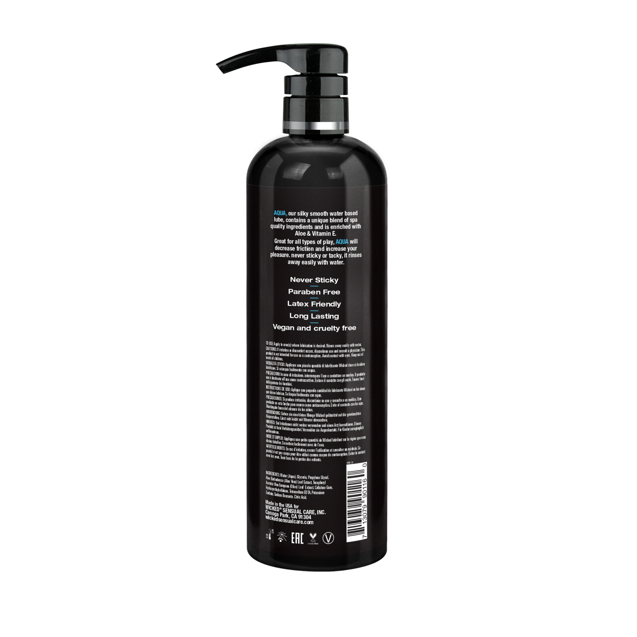 Aqua Water Based Lube 16 oz | Wicked Sensual Care